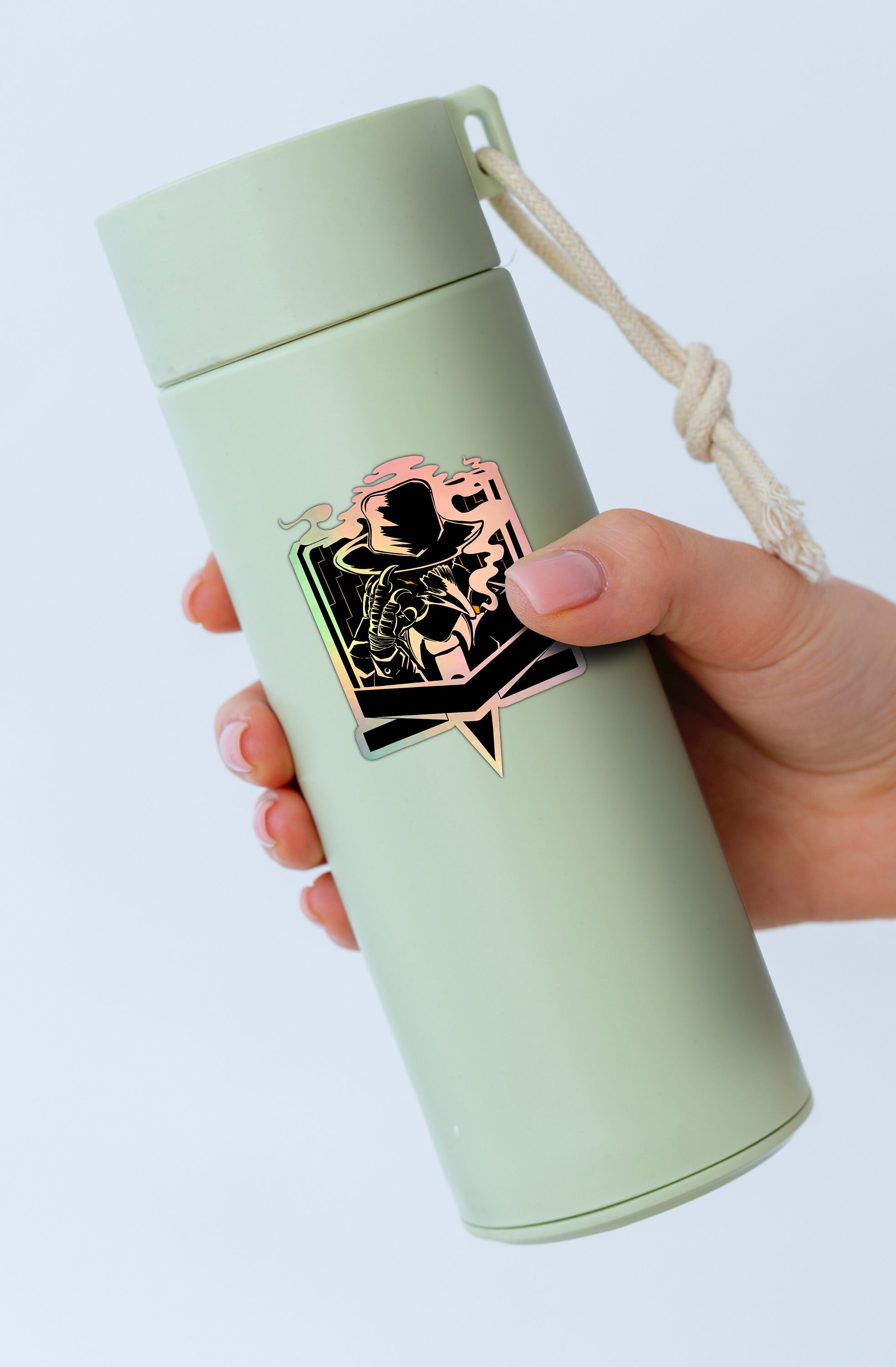 Holographic Crow Mafia Sticker, Raven Smoking, Bird Decal, Cool Laptop ...