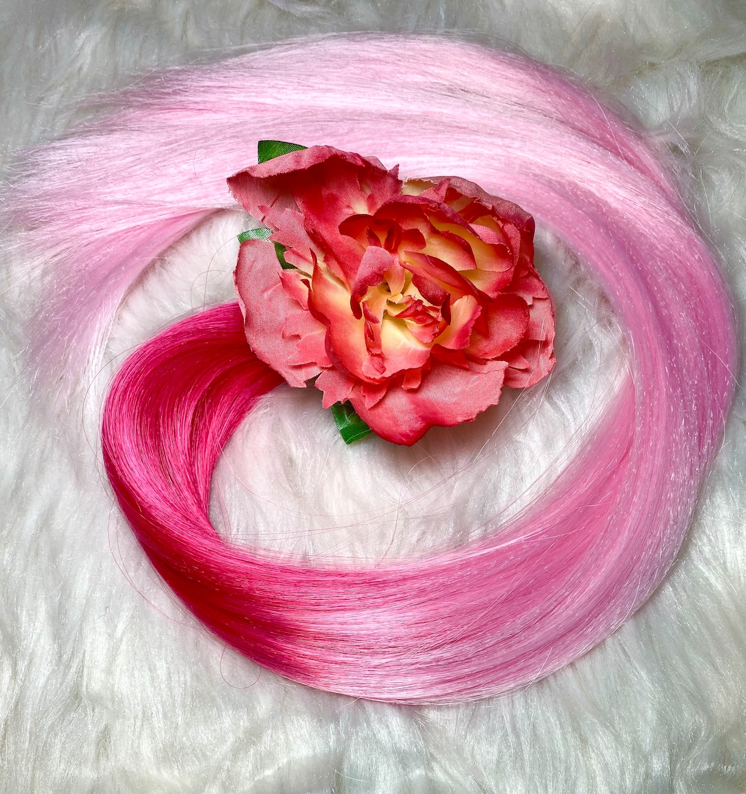 Pink/powder Pink Unicorn Tail- Horse Tail-pony Tail- Pretty, Long Clip ...