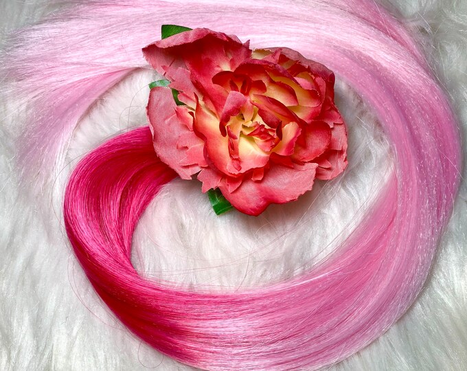 Pink/powder Pink Unicorn Tail- Horse Tail-pony Tail- Pretty, Long Clip ...