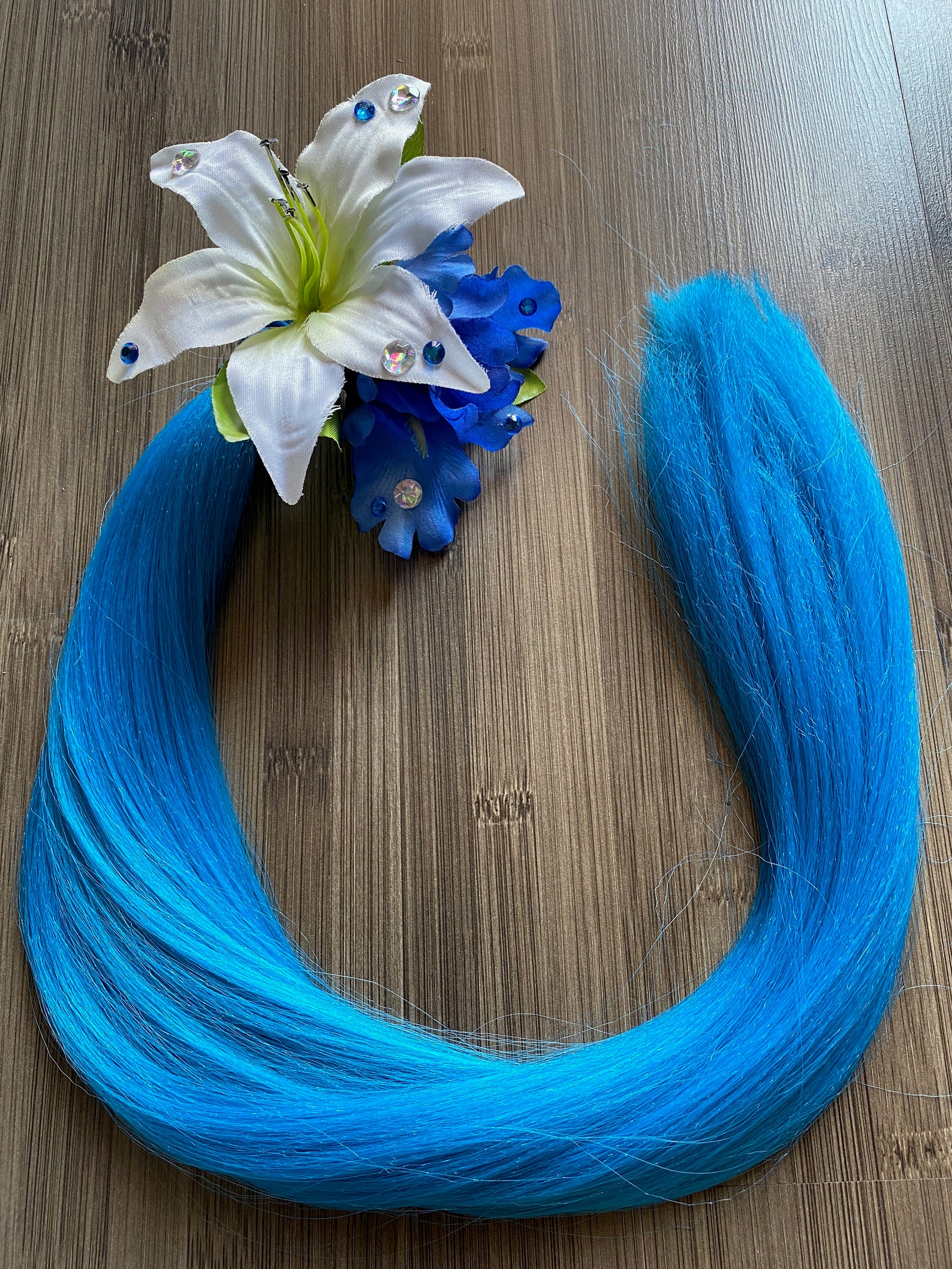 Blue Unicorn Tail - Horse Tail - Pony Tail - Lovely Long Clip-on Tail ...