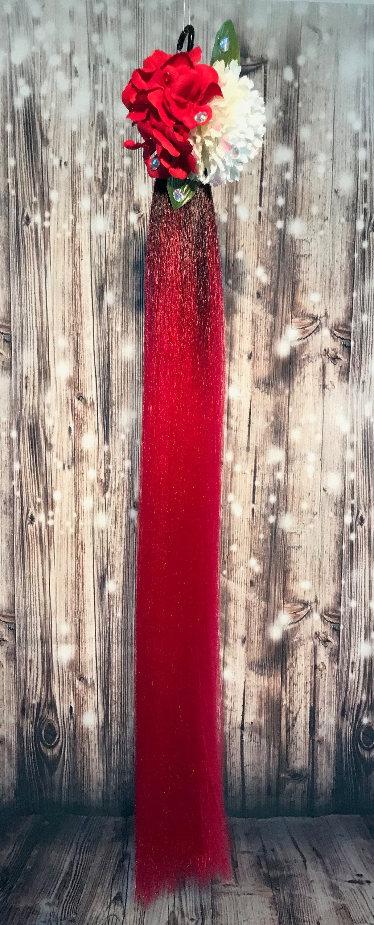Red/black Unicorn Tail - Horse Tail - Pony Tail - Lovely Long Clip-on ...