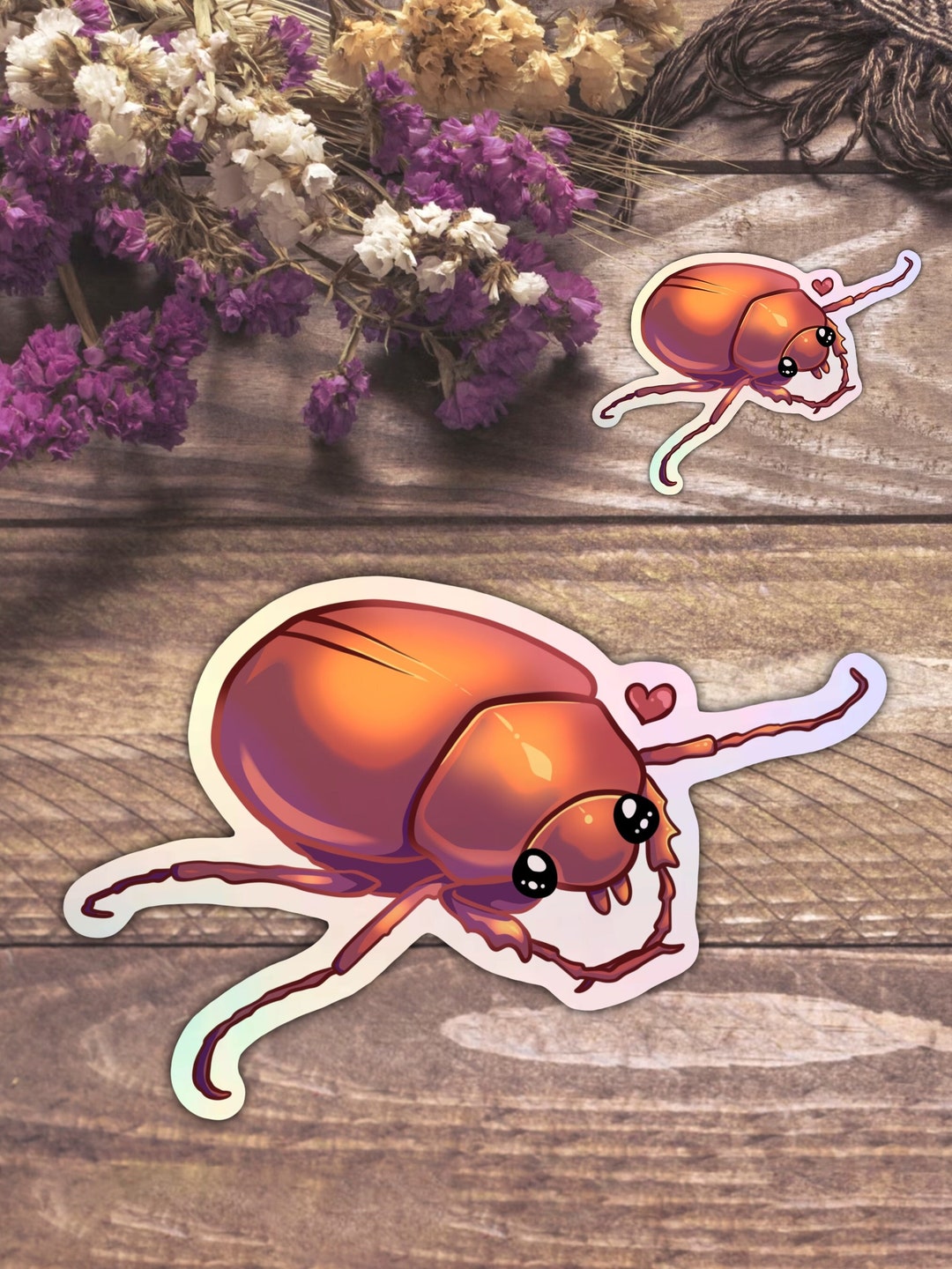 Holographic Cute June Bug Sticker, Nature Inspired Waterproof Decal ...