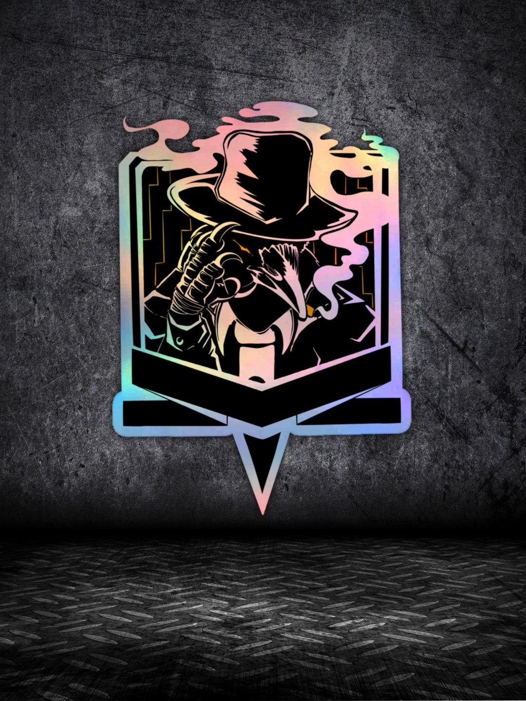 Holographic Crow Mafia Sticker, Raven Smoking, Bird Decal, Cool Laptop ...