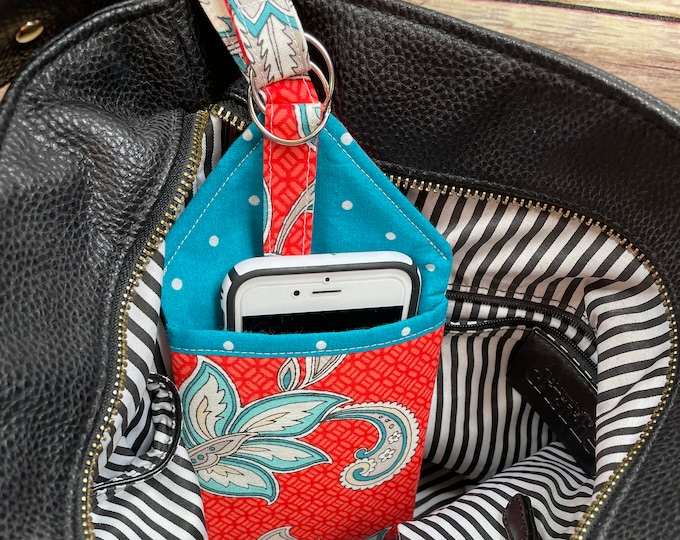 Phone Holder, Red Teal FLORAL, Phone Holder for Car, Phone Holder for ...
