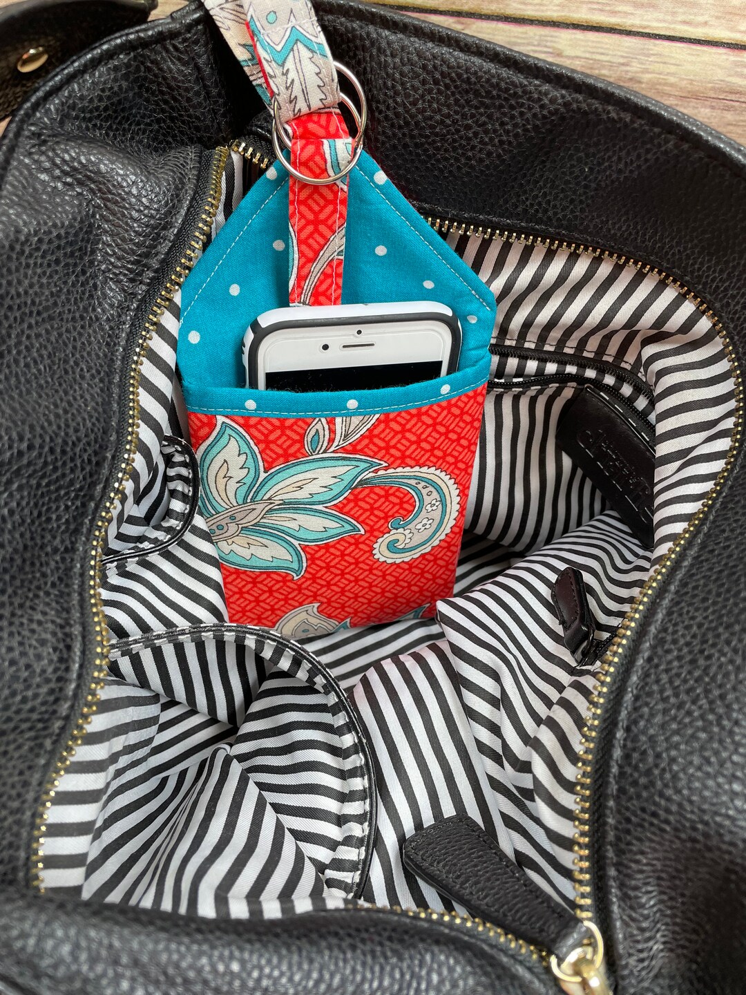 Phone Holder, Red Teal FLORAL, Phone Holder for Car, Phone Holder for ...