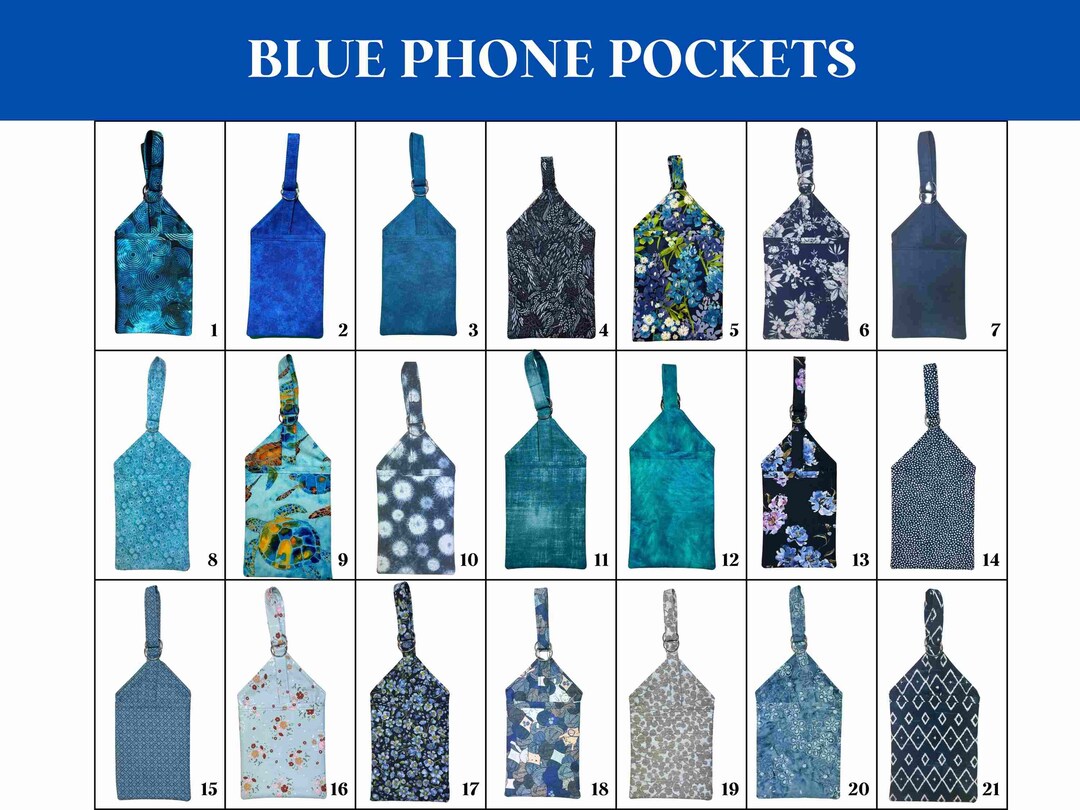 BLUE Phone Bag, Phone Bag for Car, Cell Phone Bag, Phone Bag for Walker ...