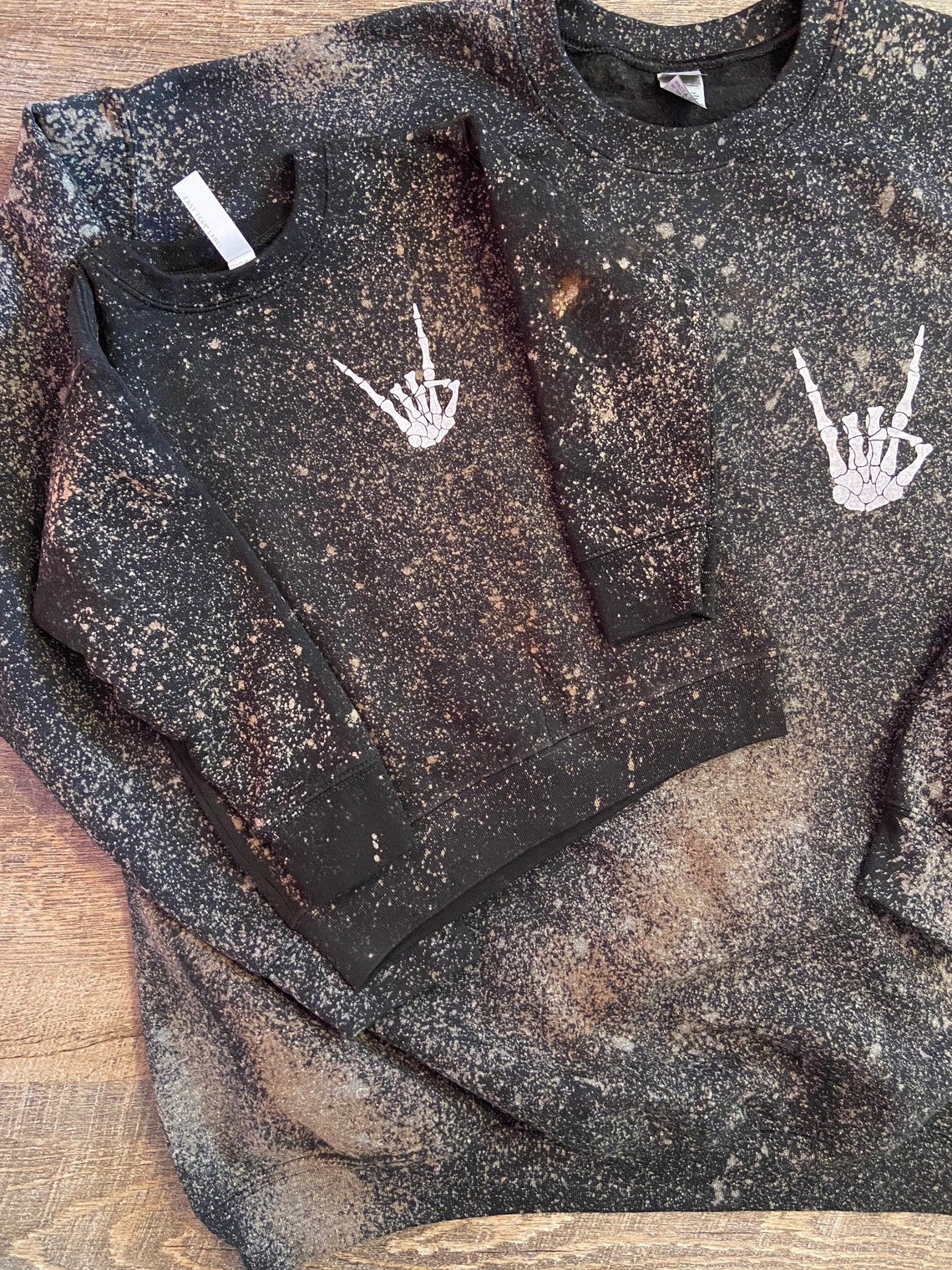 Bleached Skeleton Hand Rock on Bleached Shirts for Women - Etsy