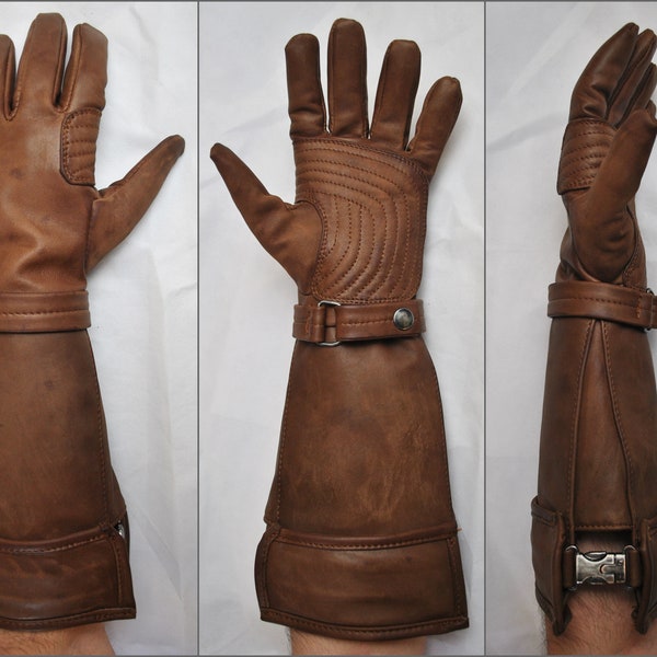 Leather Gauntlets - Etsy