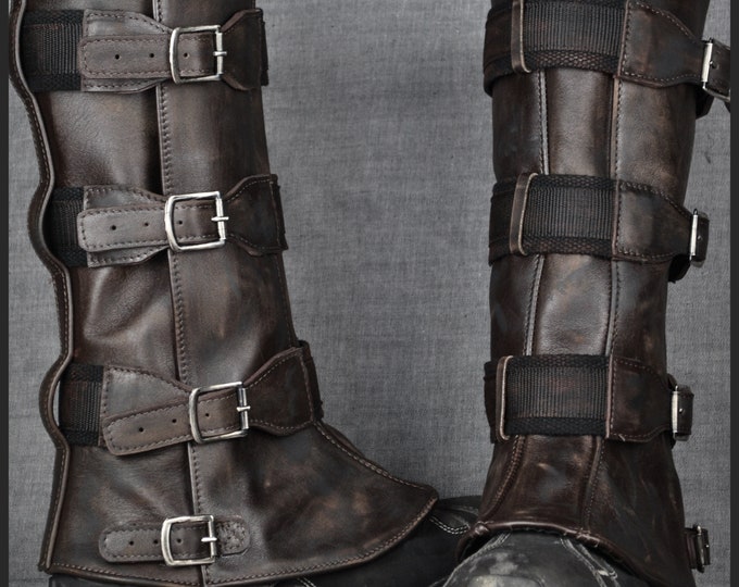Real Leather Gaiters With Metal Buckle - Etsy