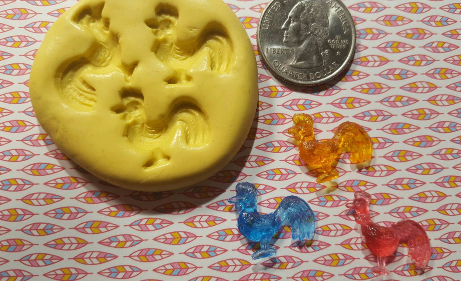 3 Little Roosters Flexible Silicone Mold-for Polymer Clay | Etsy