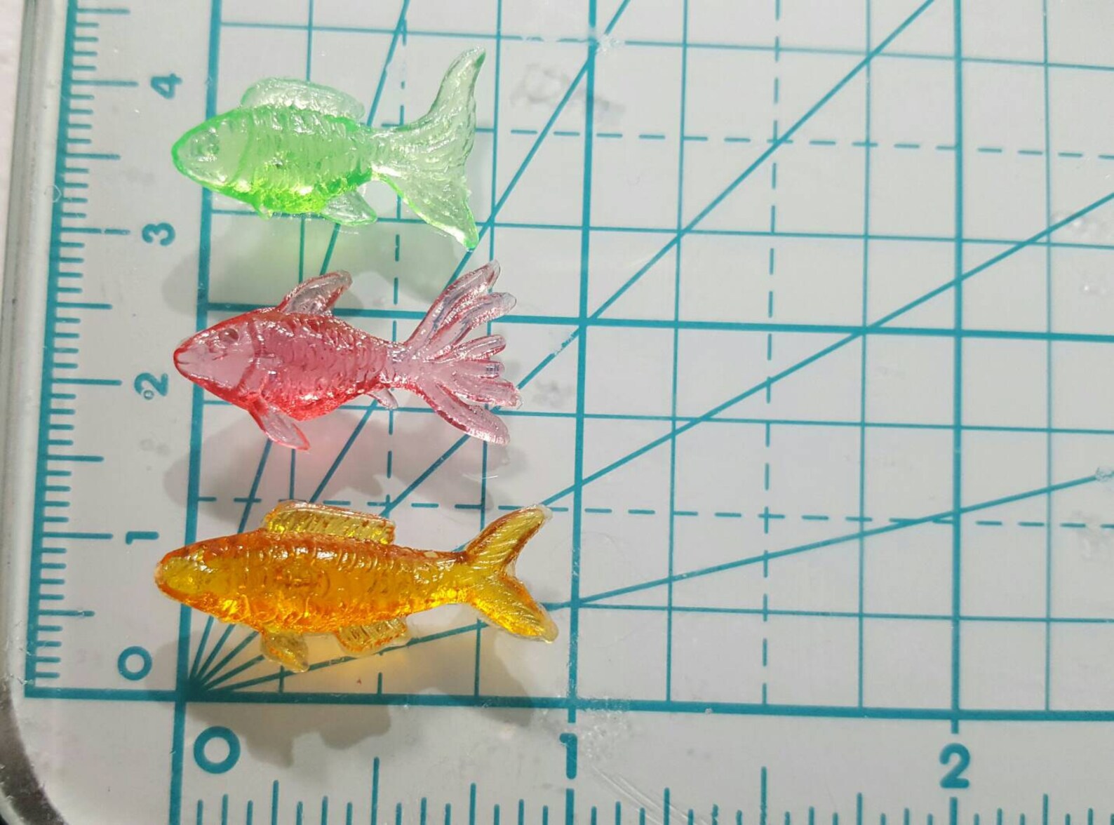 3 Mini Fish- Flexible Silicone Mold for Polymer Clay, Resin, Wax, Etc ...