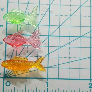 3 Mini Fish- Flexible Silicone Mold for Polymer Clay, Resin, Wax, Etc ...