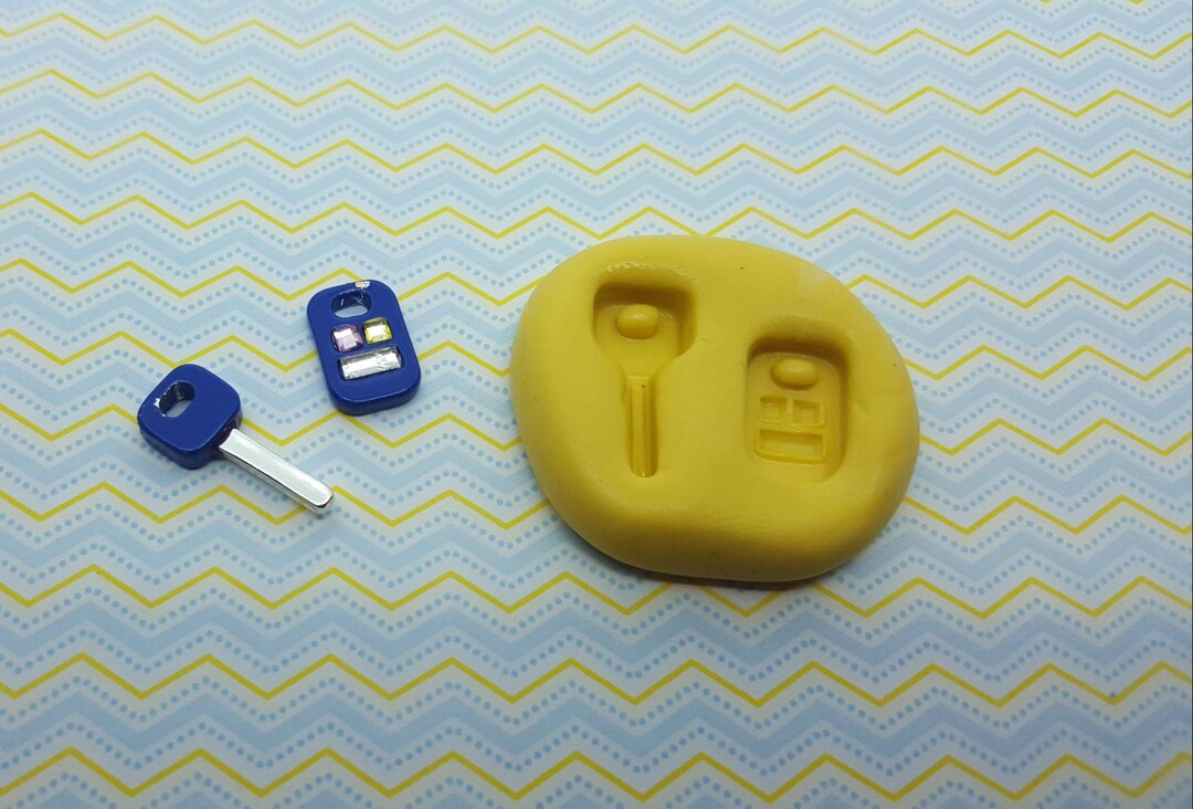 TINY KEY and Alarm Clicker-flexible Silicone Mold for Polymer Clay or ...