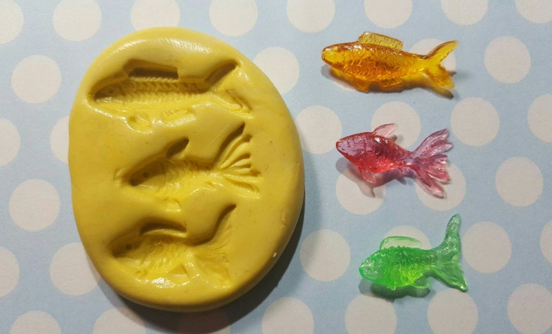 3 Mini Fish Flexible Silicone Mold for polymer clay resin | Etsy