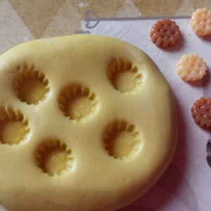 Tiny Crackers or Cookies Flexible Silicone Mold for Polymer Clay, Resin ...