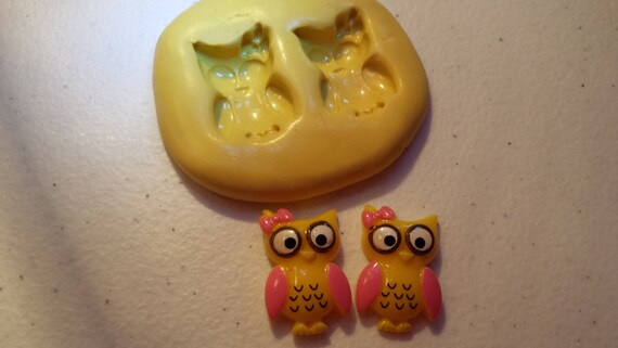 Miniature Girly Owls Flexible Silicone Mold-for polymer clay | Etsy