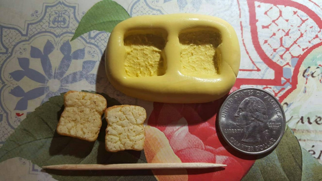 Miniature Realistic Bread Flexible Silicone Mold -for Polymer Clay ...