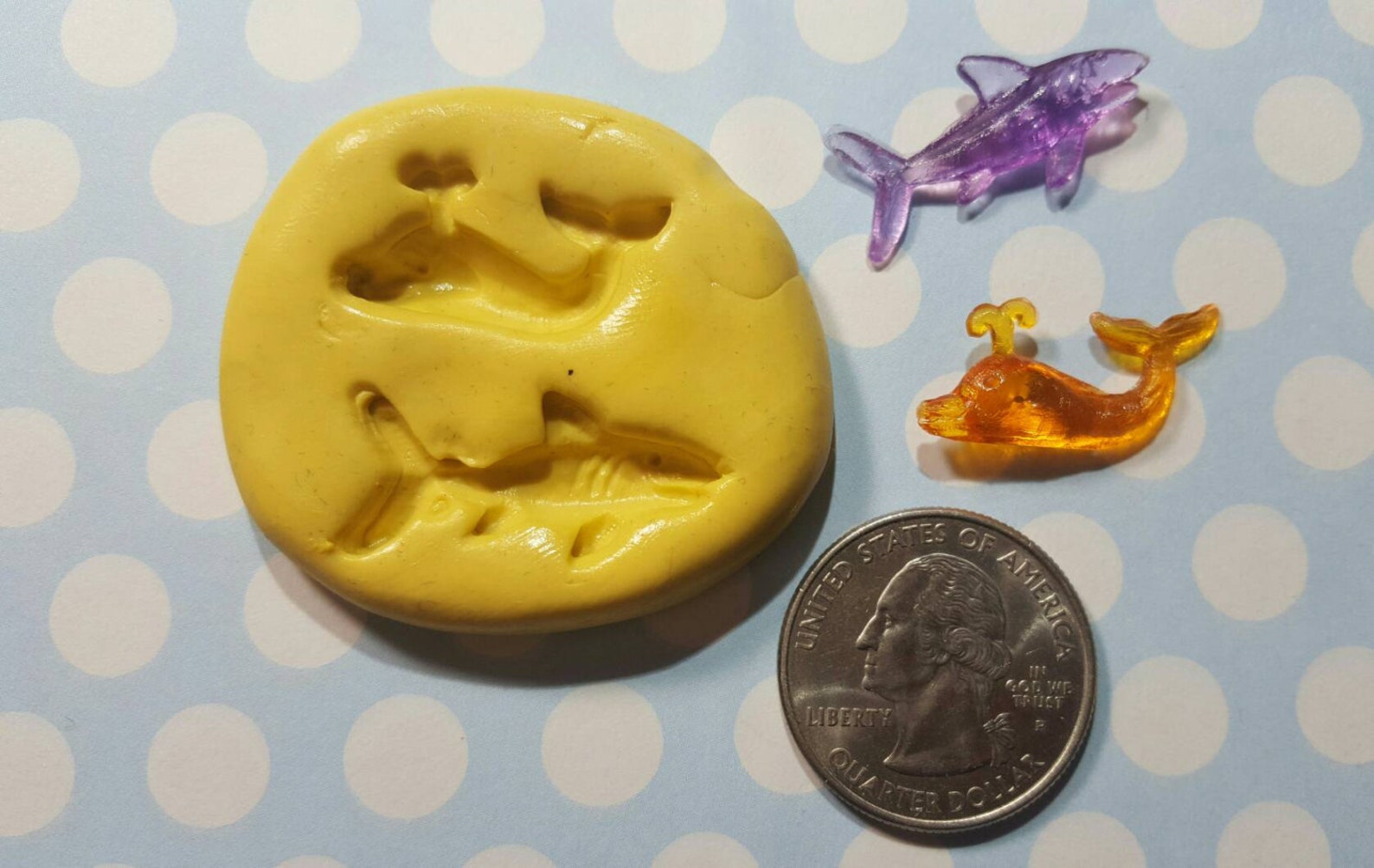 Mini Whale and Shark-Flexible Silicone Mold for polymer clay | Etsy