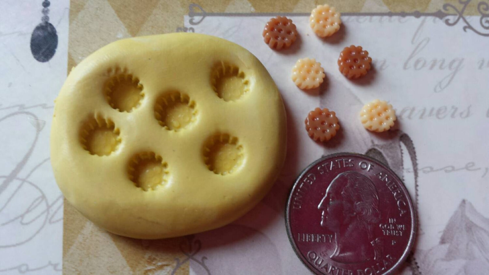 Tiny Crackers or Cookies Flexible Silicone Mold for Polymer Clay, Resin ...