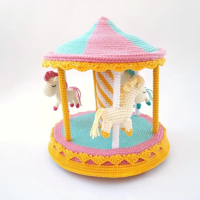 Horse Carousel Crochet Pattern, Horse Merry-go-round Cover Mini ...