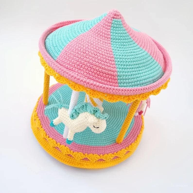 Horse Carousel Crochet Pattern, Horse Merry-go-round Cover Mini ...