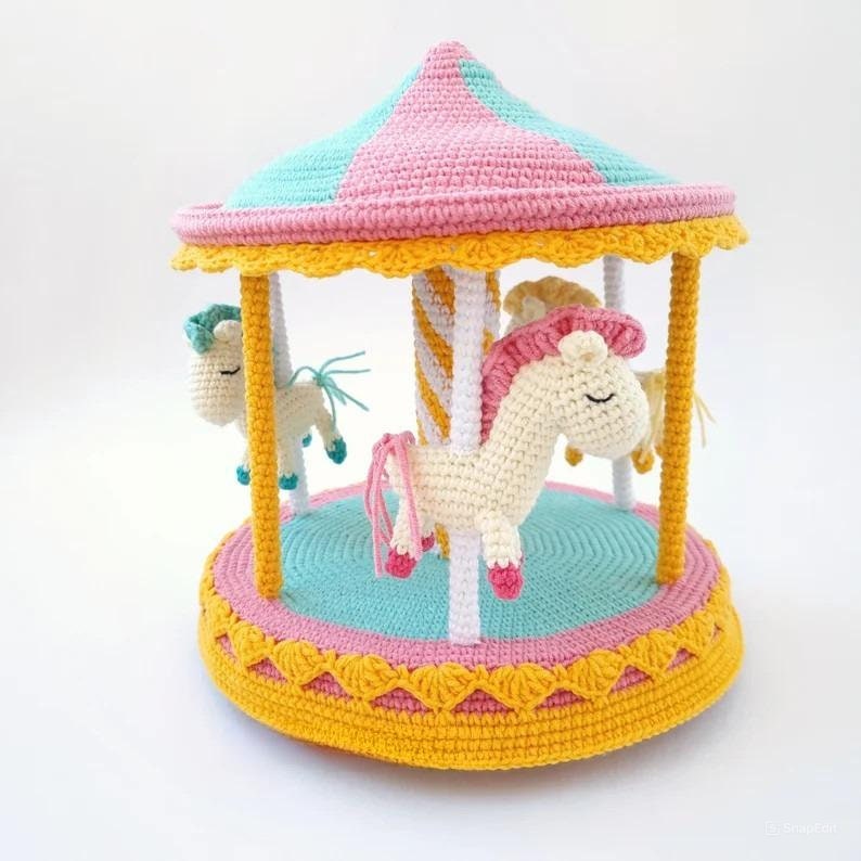 Horse Carousel Crochet Pattern, Horse Merry-go-round Cover Mini ...