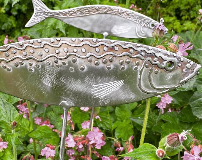 School of Blue Fish Garden Art Outdoor Garden Sculpture Lawn Decor ...