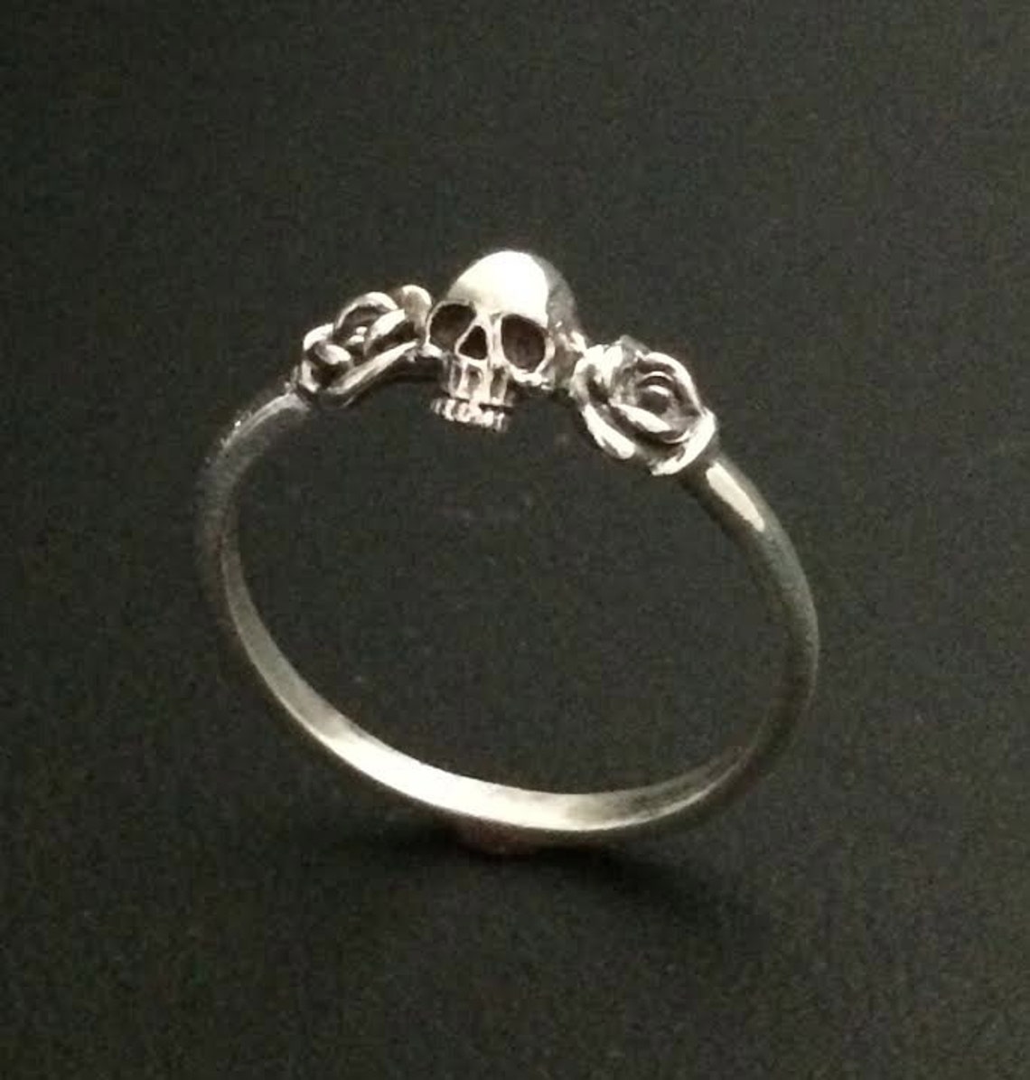 Skull With Roses Ring Sterling Silver Gift for Family and - Etsy