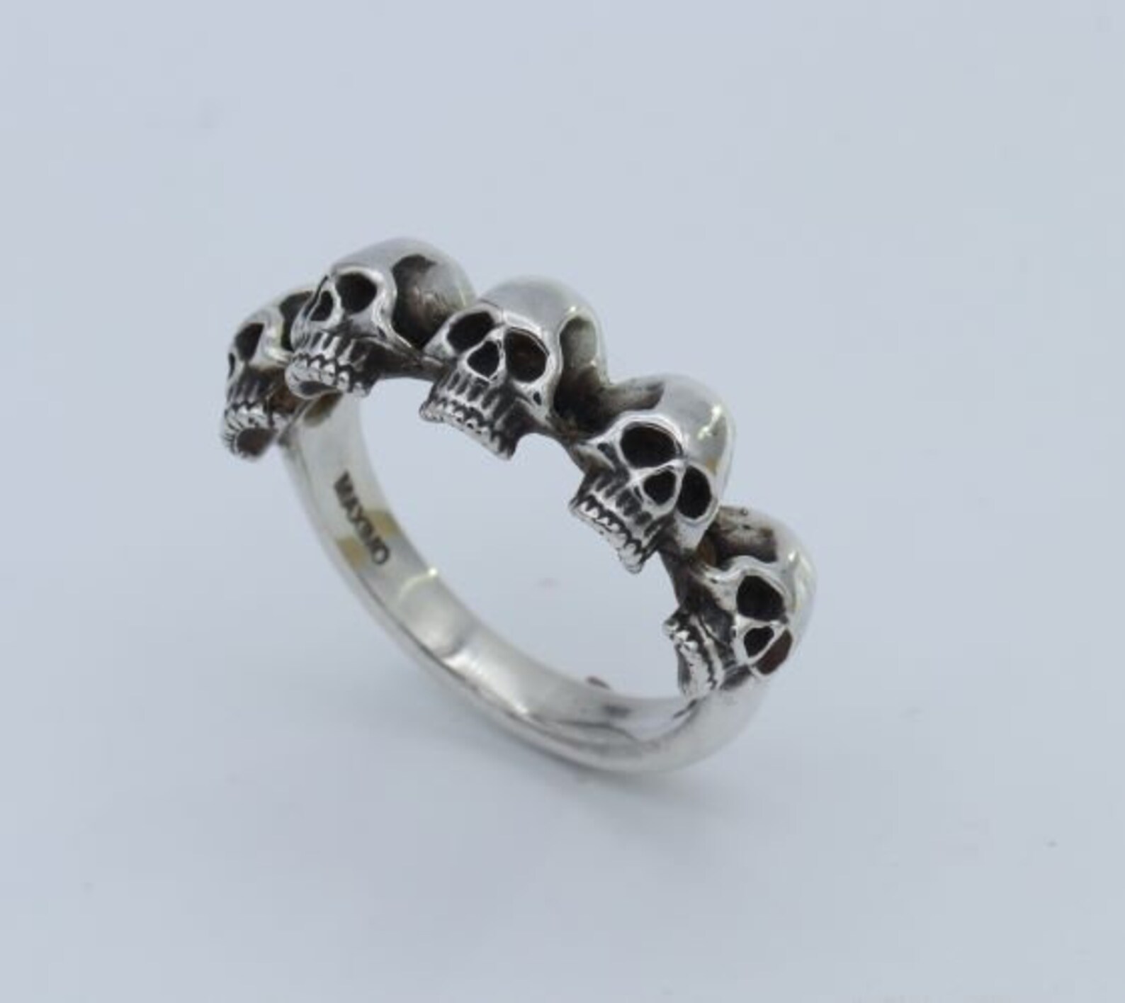 Five Skulls Band Sterling Silver Gothic Lovers Gift - Etsy