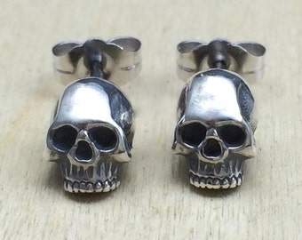 SKULL STUDS With CROWN | Etsy