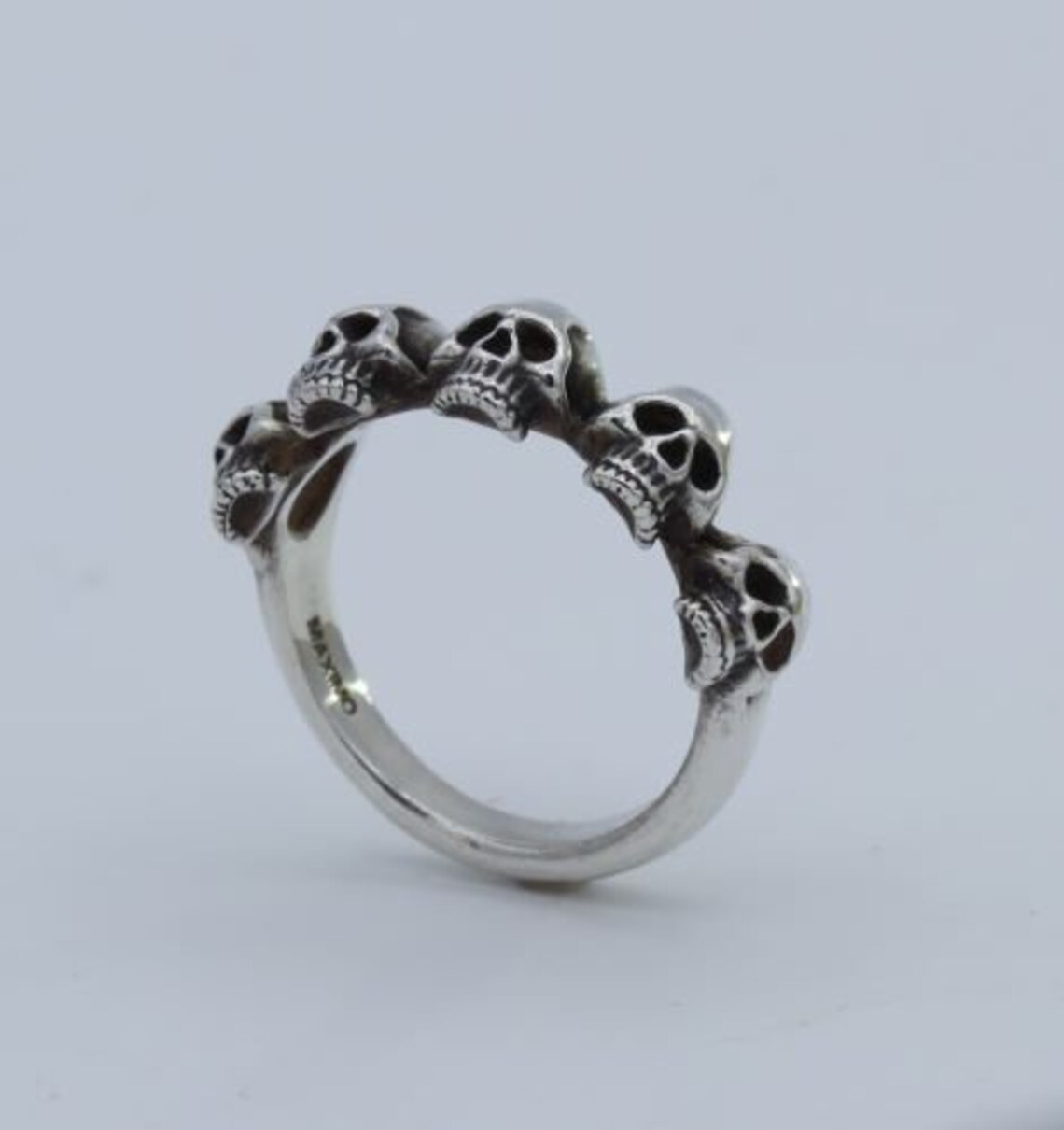 Five Skulls Band Sterling Silver Gothic Lovers Gift - Etsy