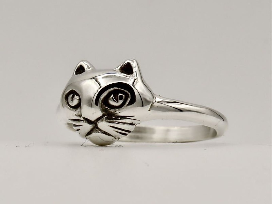 Cute Cat Head Ring - Etsy