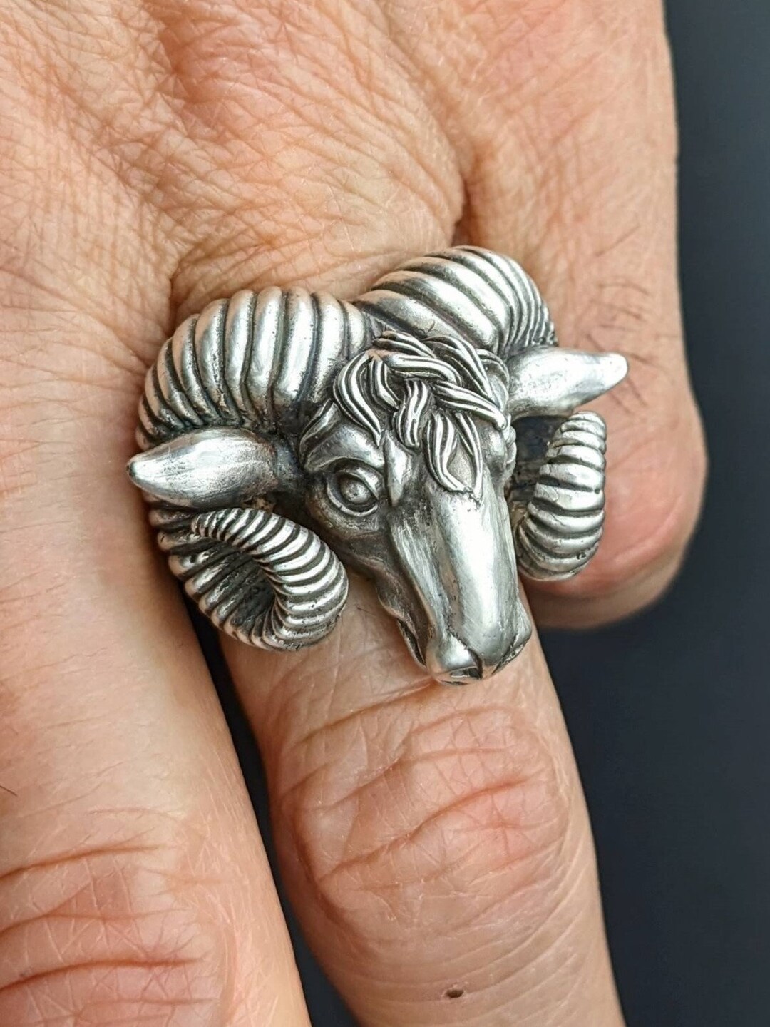 Ram Head Ring - Etsy
