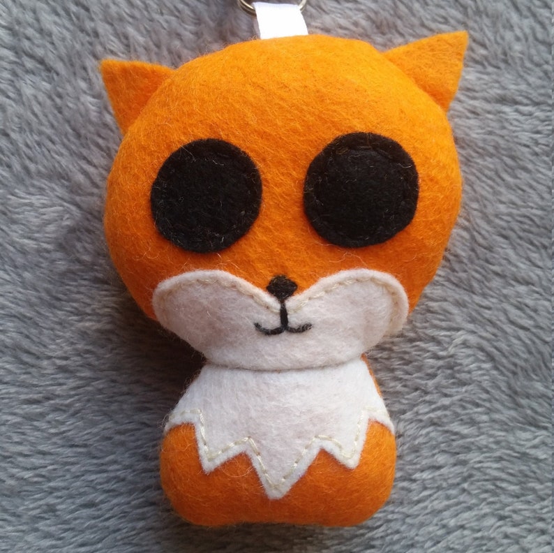 Kawaii Plush Keyrings Fox/panda/duck/monkey - Etsy