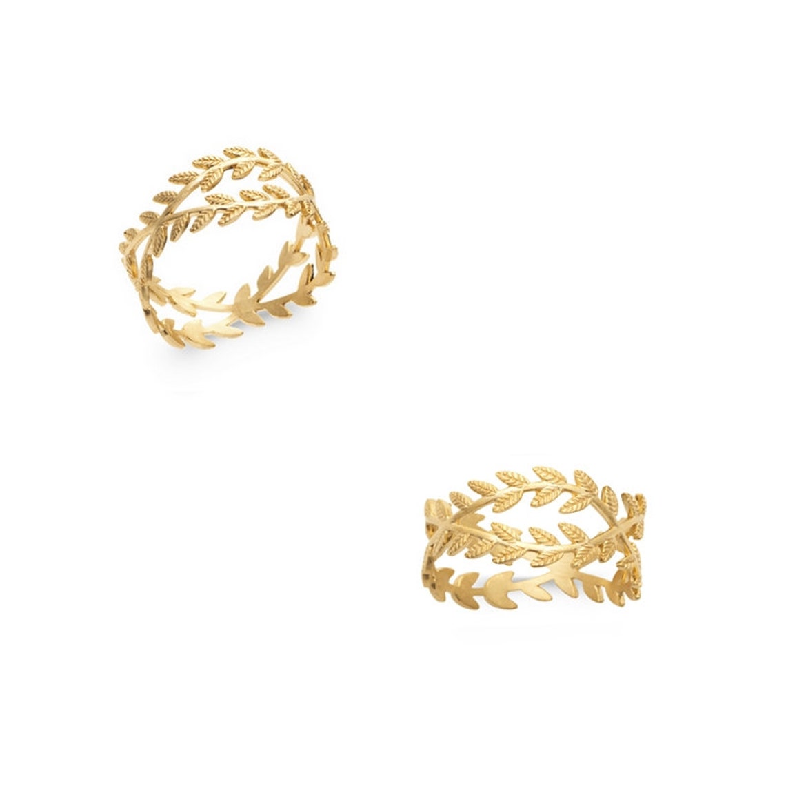 Laurel Leaf Ring Interlaced Gold Plated - LAURIER - Laurel Wreath Ring ...