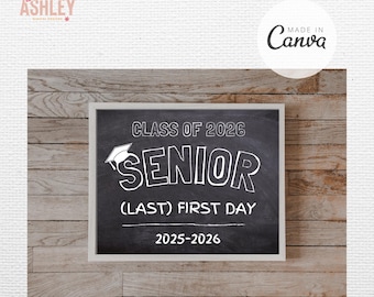 First Day of Senior Year Sign Printable First Day of 12th Grade Sign ...