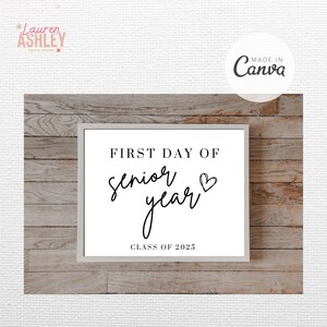 First Day of Senior Year Sign, Senior Year, Back to School Sign, First ...