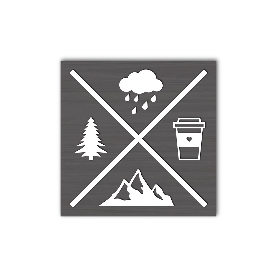 PNW Icons Modern Laser Cut Wood Sign with 3D Letters - Etsy.de