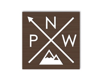 Pacific NW Modern Laser Cut Wood Sign With 3D Letters | Etsy