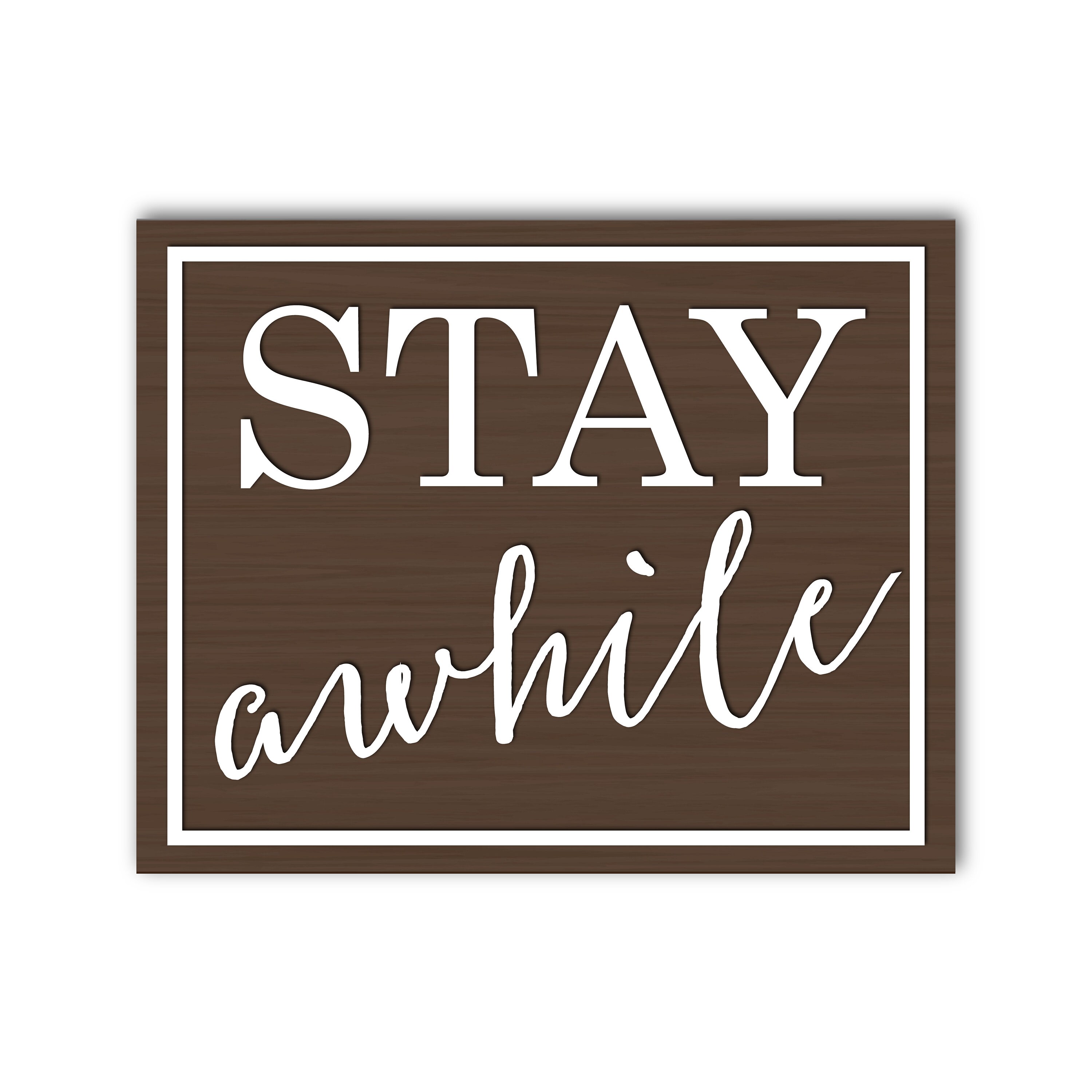 Stay Awhile Modern Laser Cut Wood Sign With 3D Letters | Etsy