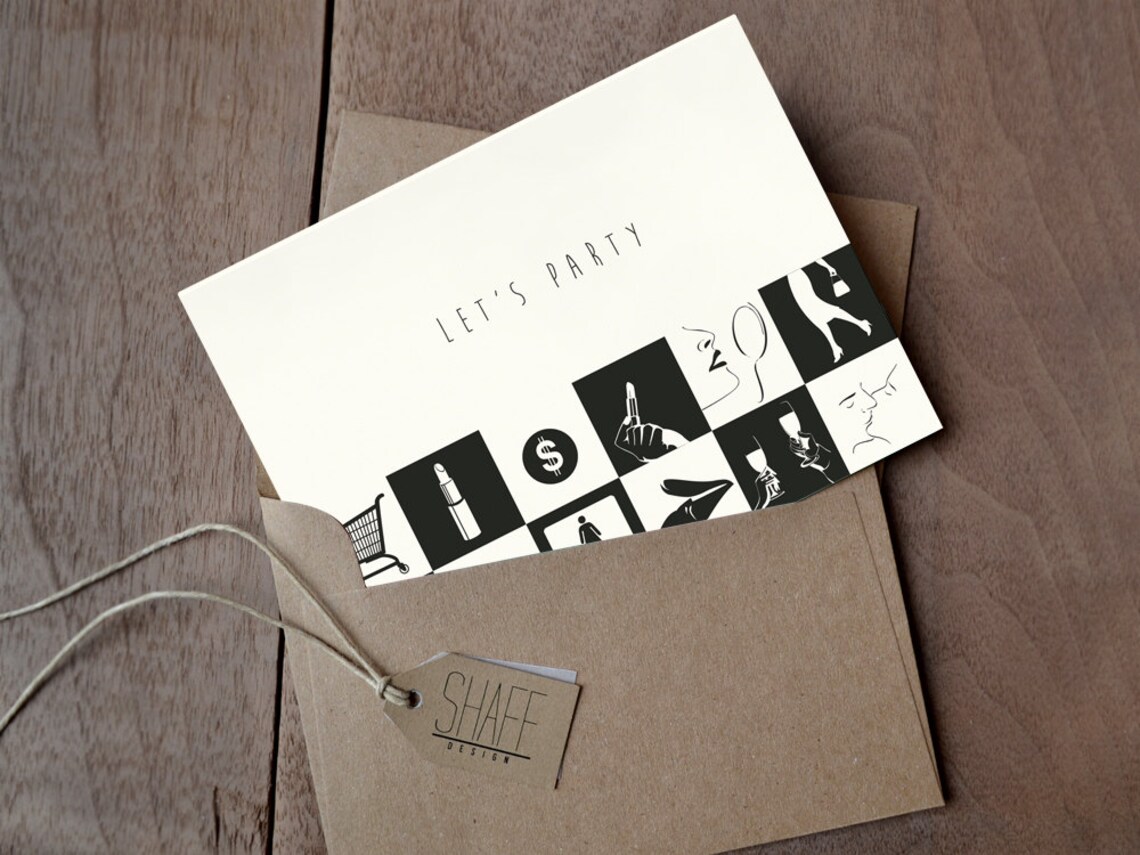 Let's Party Cards Party Invitation Card Set | Etsy