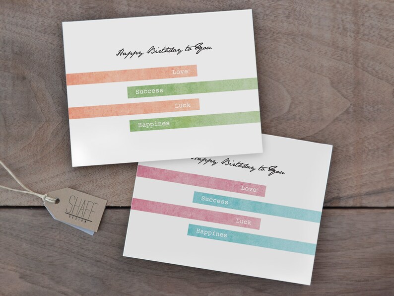 Handmade Birthday Card Rustic Stripe Cards Love Success - Etsy