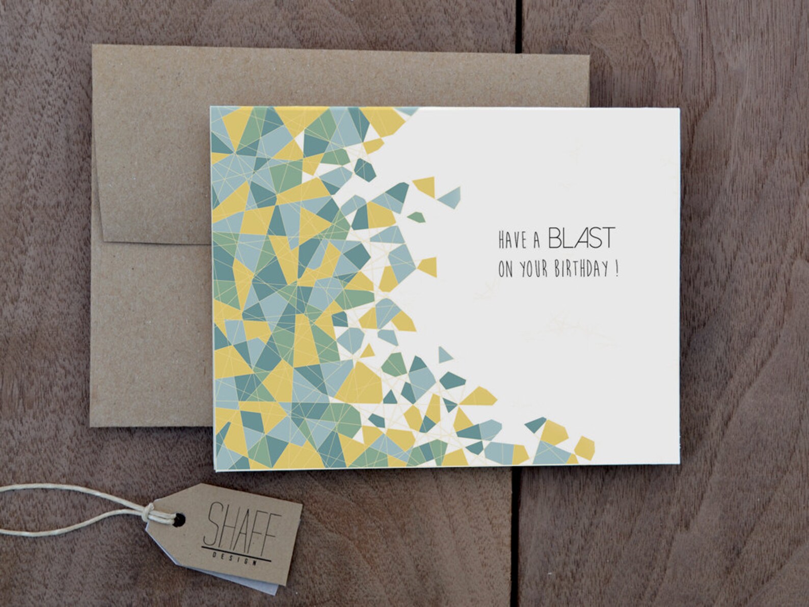 Geometric Birthday Card Have a Blast on Your Birthday - Etsy