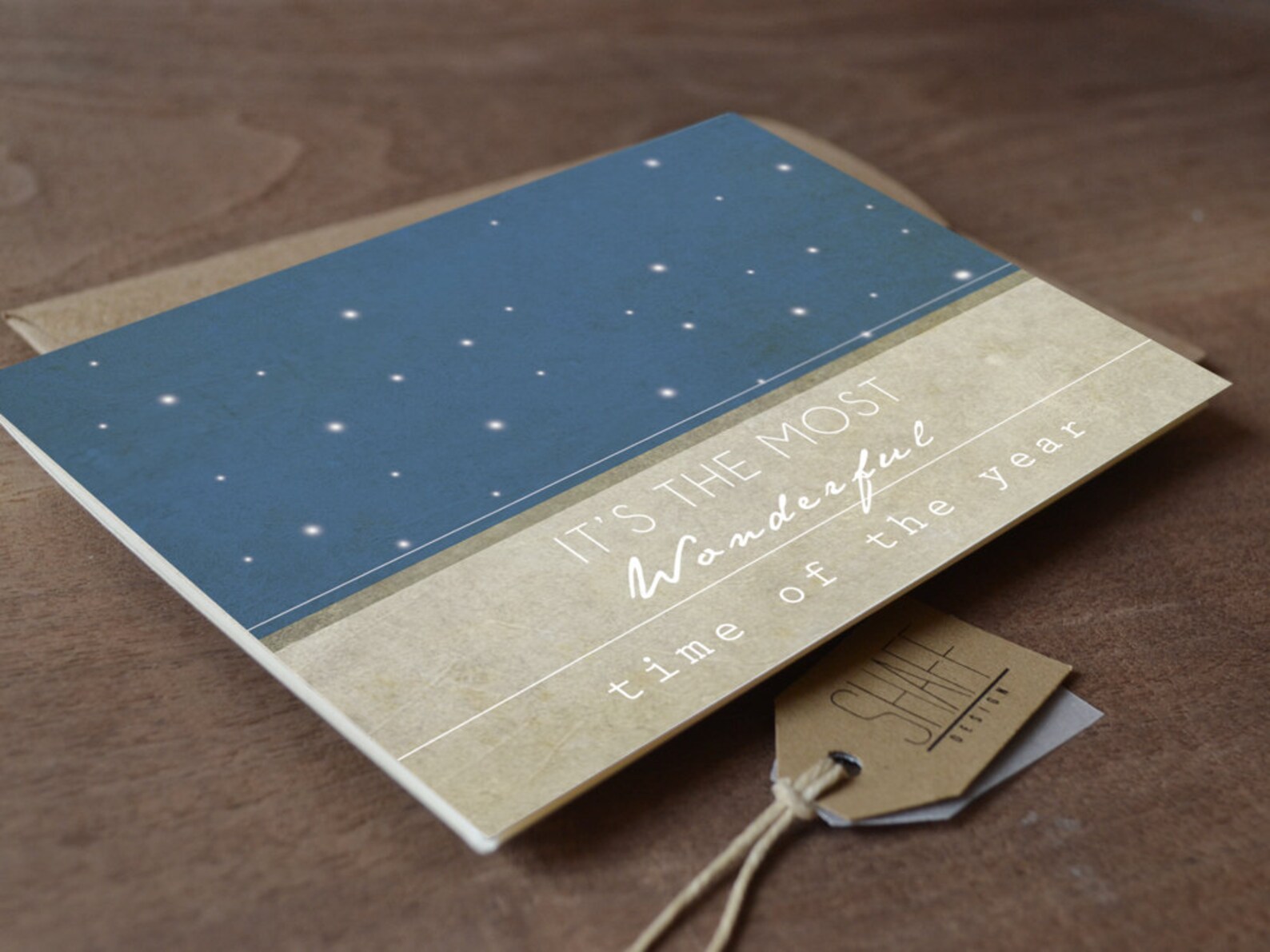 Christmas Card - It's the Most Wonderful Time of the Year - Blue Red ...