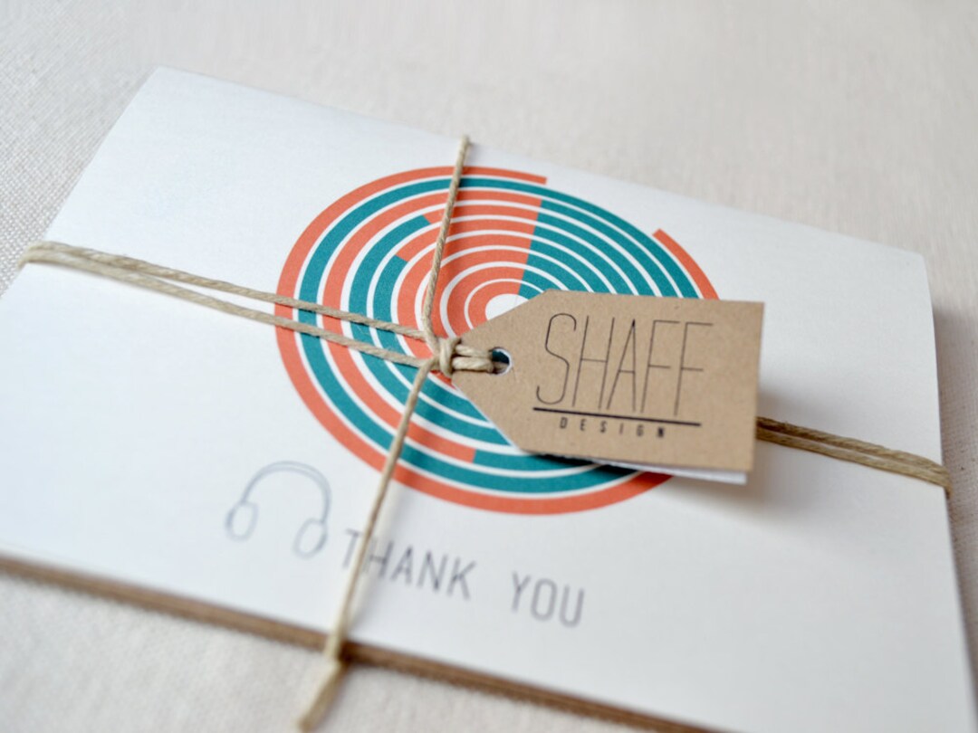 Colorful Circles Note Cards Music Cards Simple Thank You - Etsy