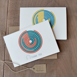 Colorful Circles Note Cards, Music Cards, Simple Thank You Note Cards ...