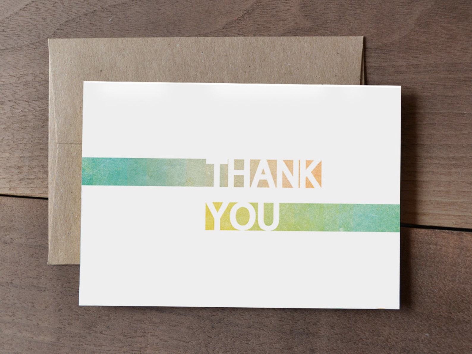 Rustic Geometric Thank You Cards Pastel Mint Thank You Card Set Modern ...