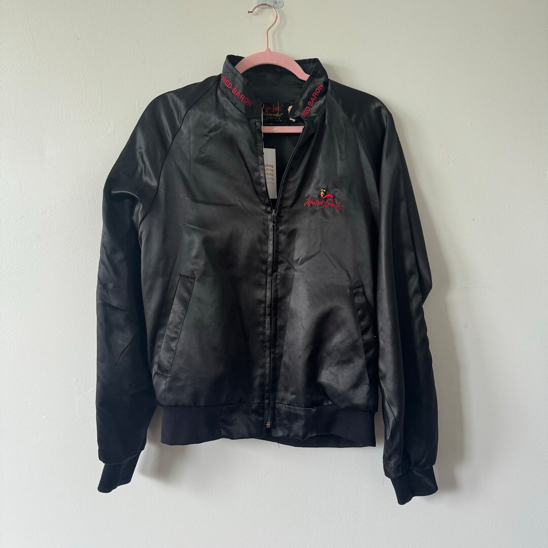 Red Baron Winston Cup Racing Black Satin Embroidered Jacket Pla-jac ...