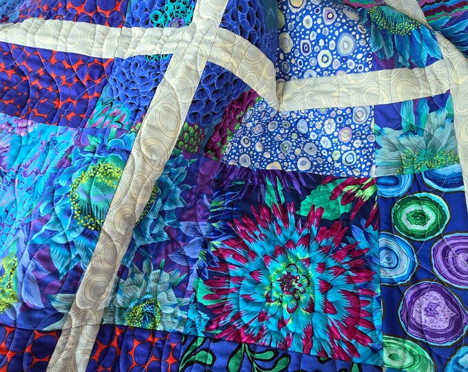 Out of the Blue Quilted Throw (lg) 73" X 57" Kaffe Fassett Collective ...