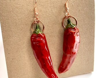 Hot Pepper Earrings Real Dried Peppers Resin Earrings Jewelry - Etsy
